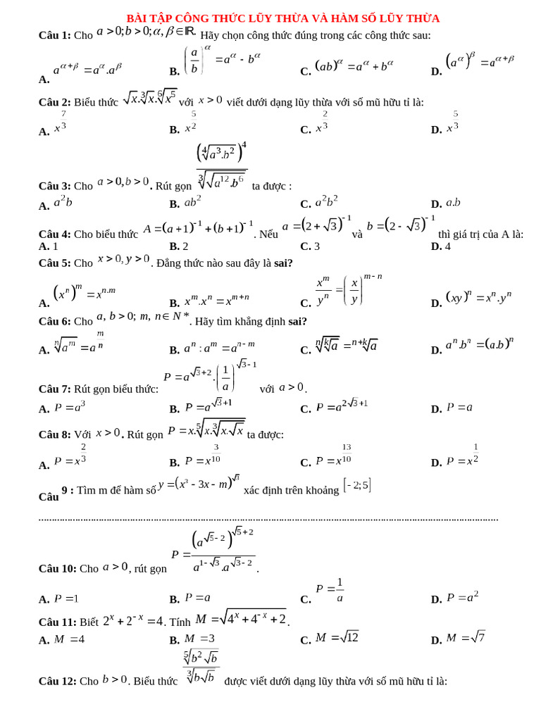 Ham So Luy Thua | PDF