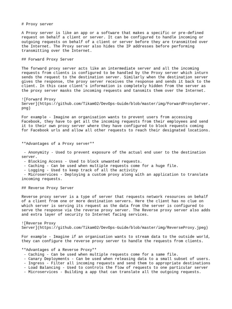 Proxy Server and Its Info | PDF