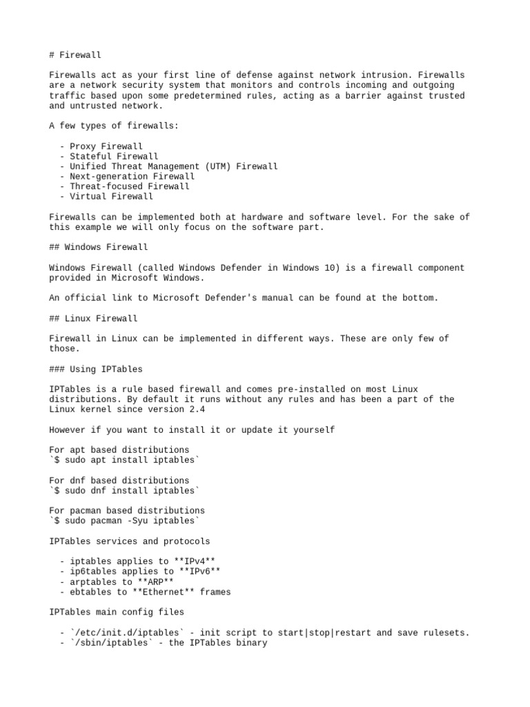 Firewall Content | PDF