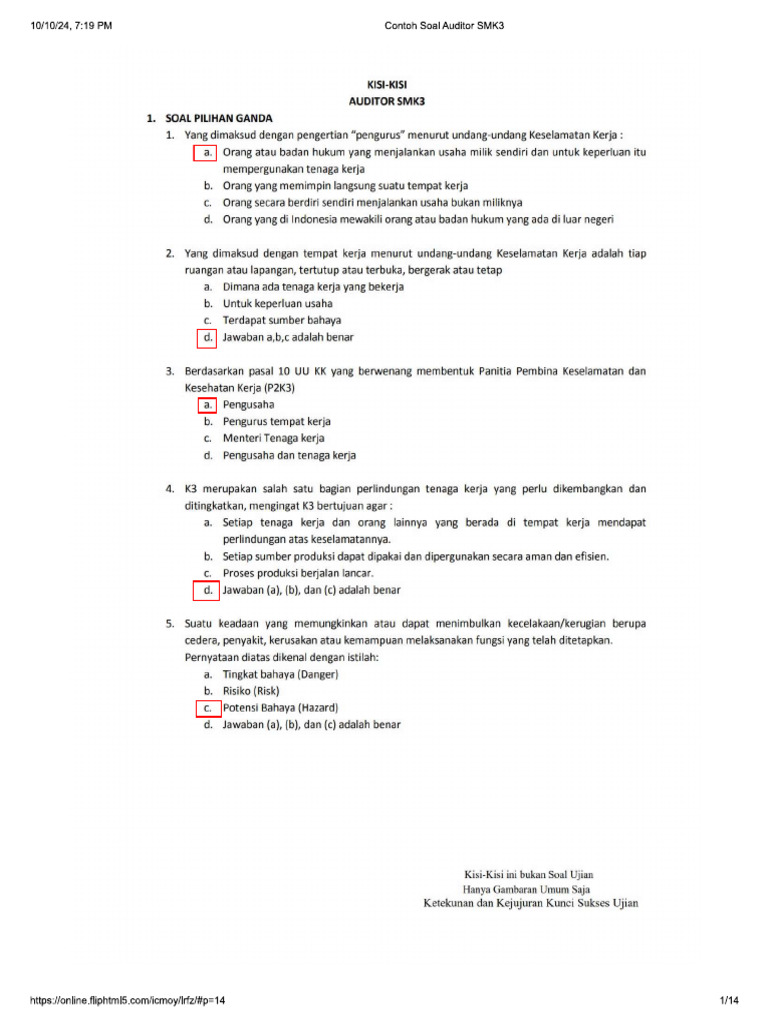 Soal Audit smk3-1 | PDF