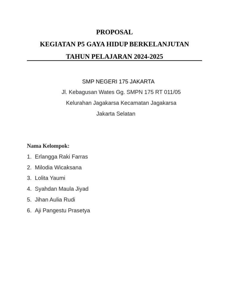 PROPOSAL P5 SEMESTER GANJIL 2024 (1) | PDF