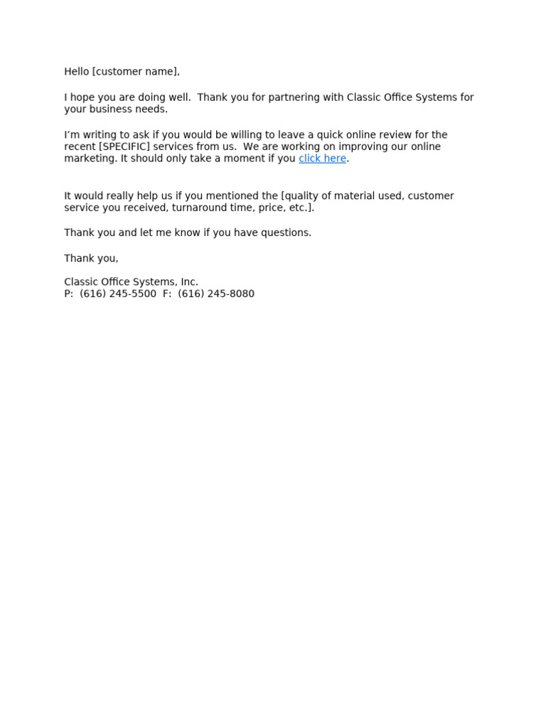 Google Review Template (New) | PDF