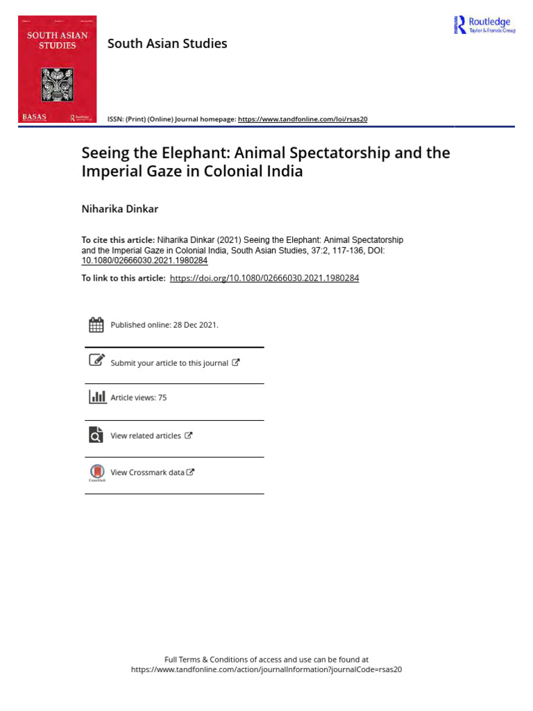 Seeing The Elephant Animal Spectatorship | PDF