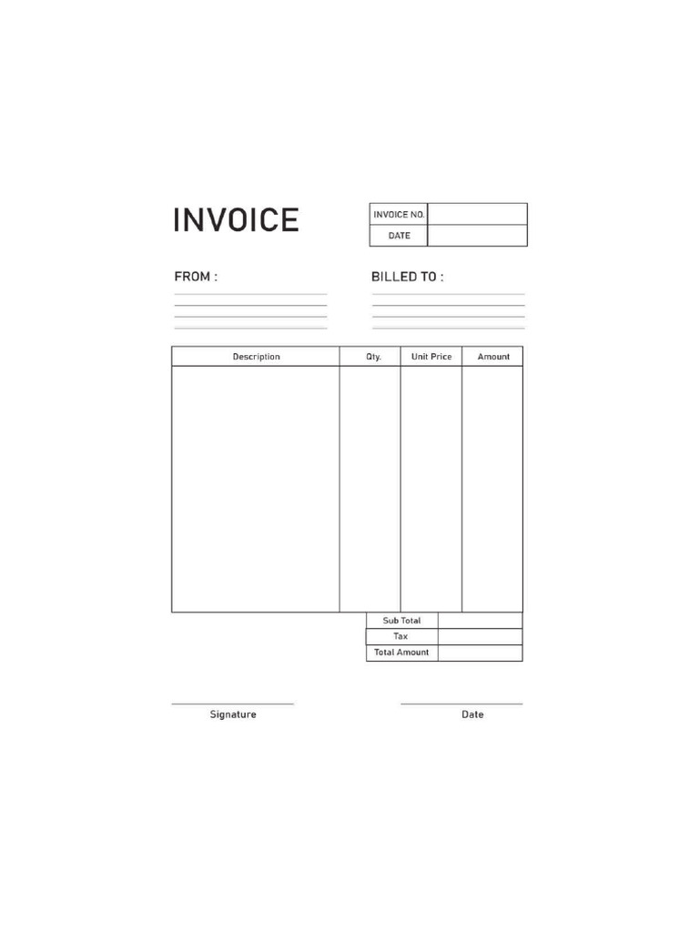 Free Printable Blank Invoice Templates (PDF Included) - Printables Hub ...