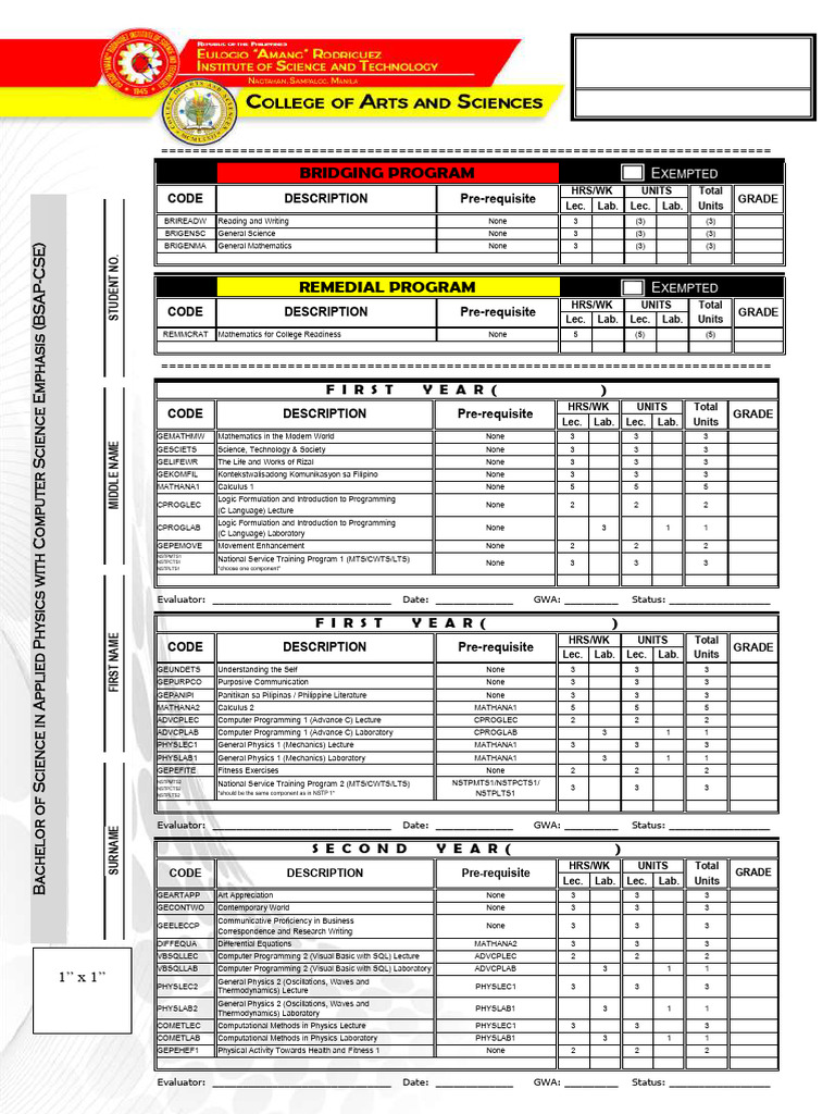 New BSAP Tracking Form Effective 2018 2019 | PDF
