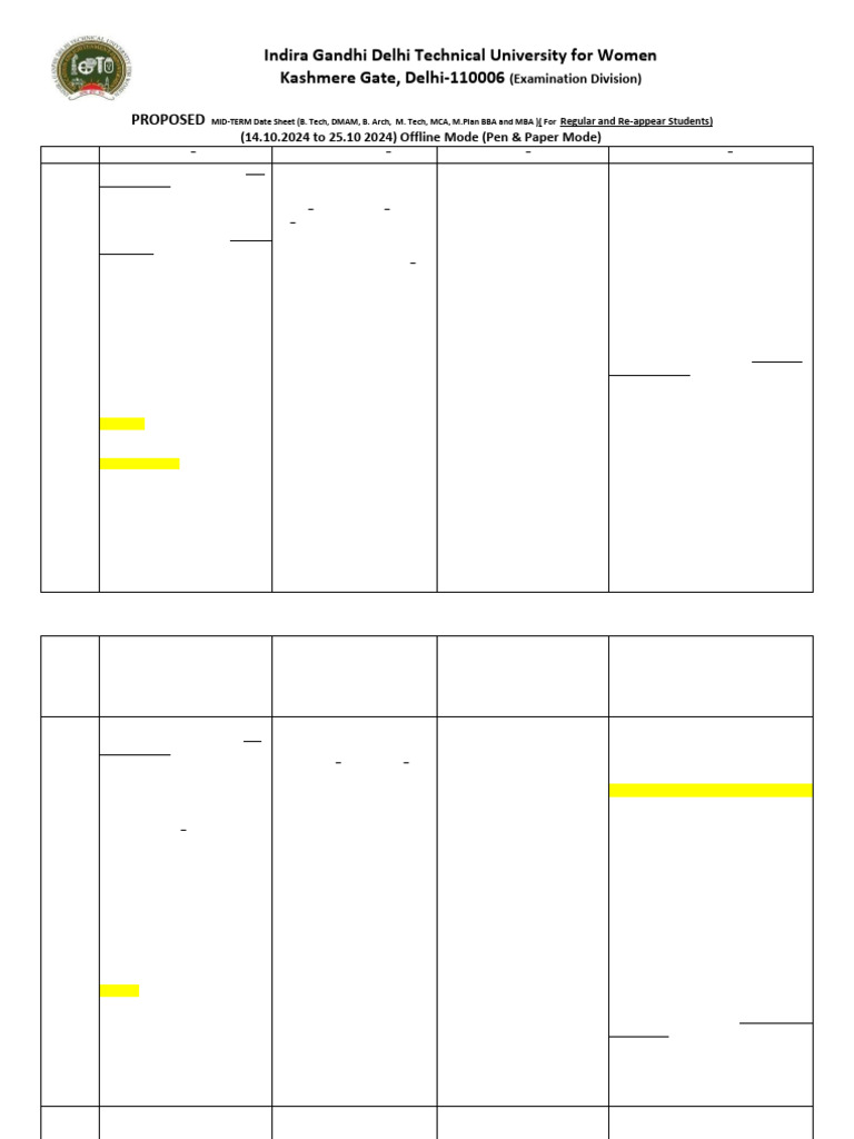 Proposed Datesheet Mid-Term Examination (Regular and Reappear ...