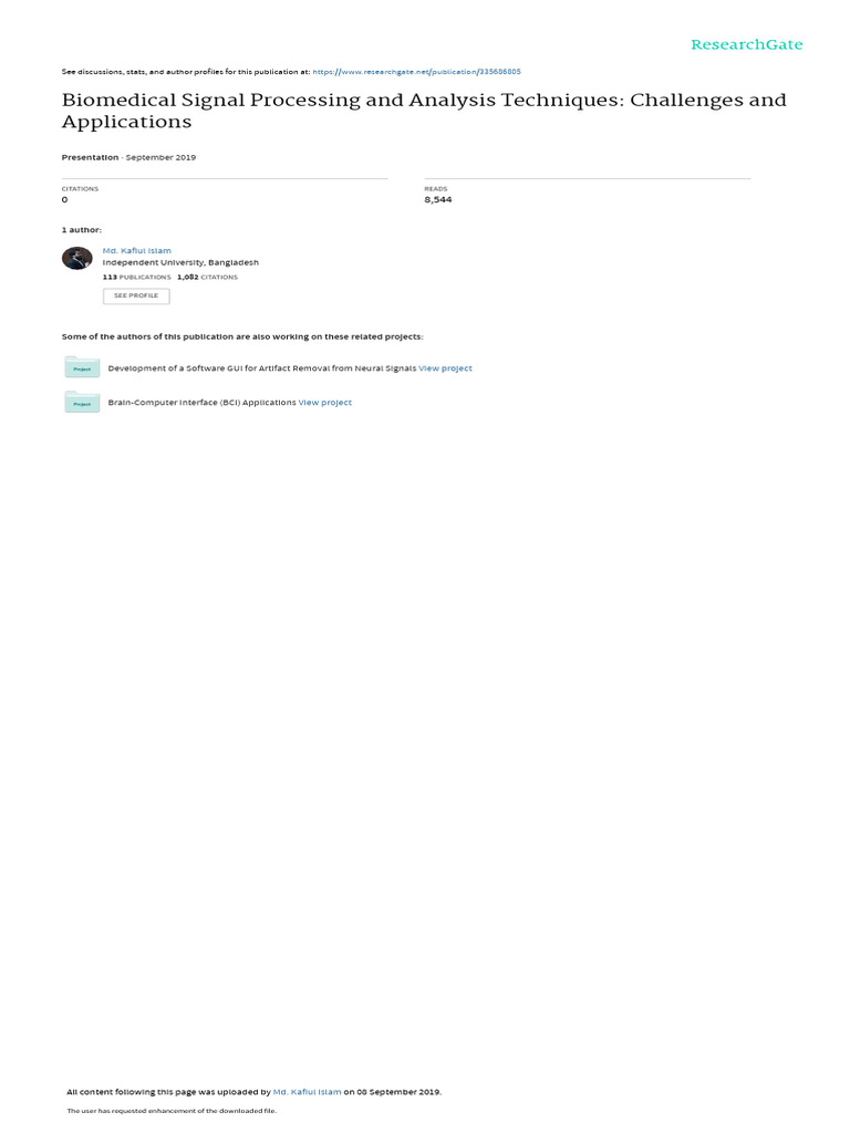 SeminarAUST_Biomedical_Signal_Processing | PDF