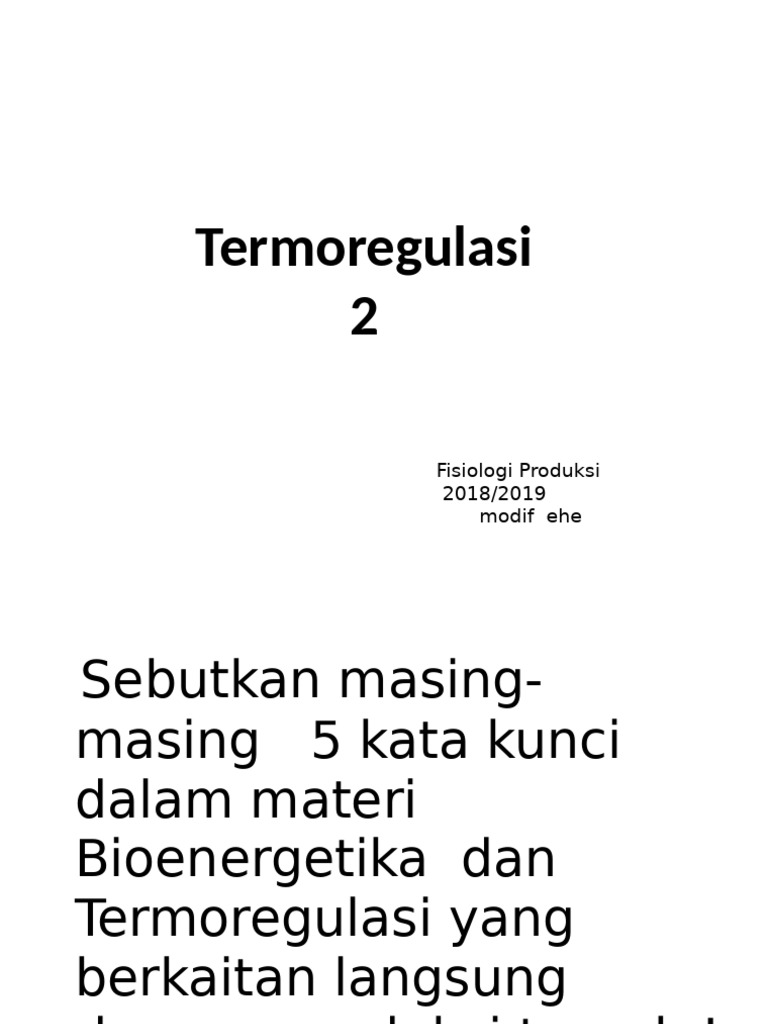 Termoregulasi | PDF