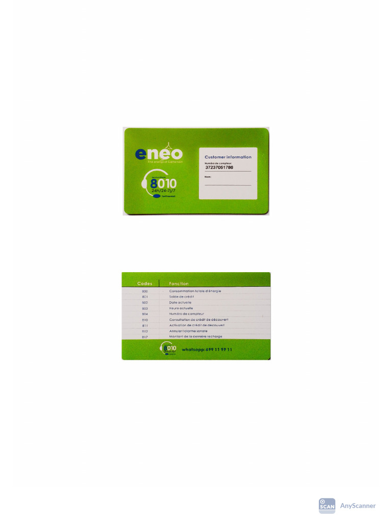 Carte Eneo Recto - Verso | PDF