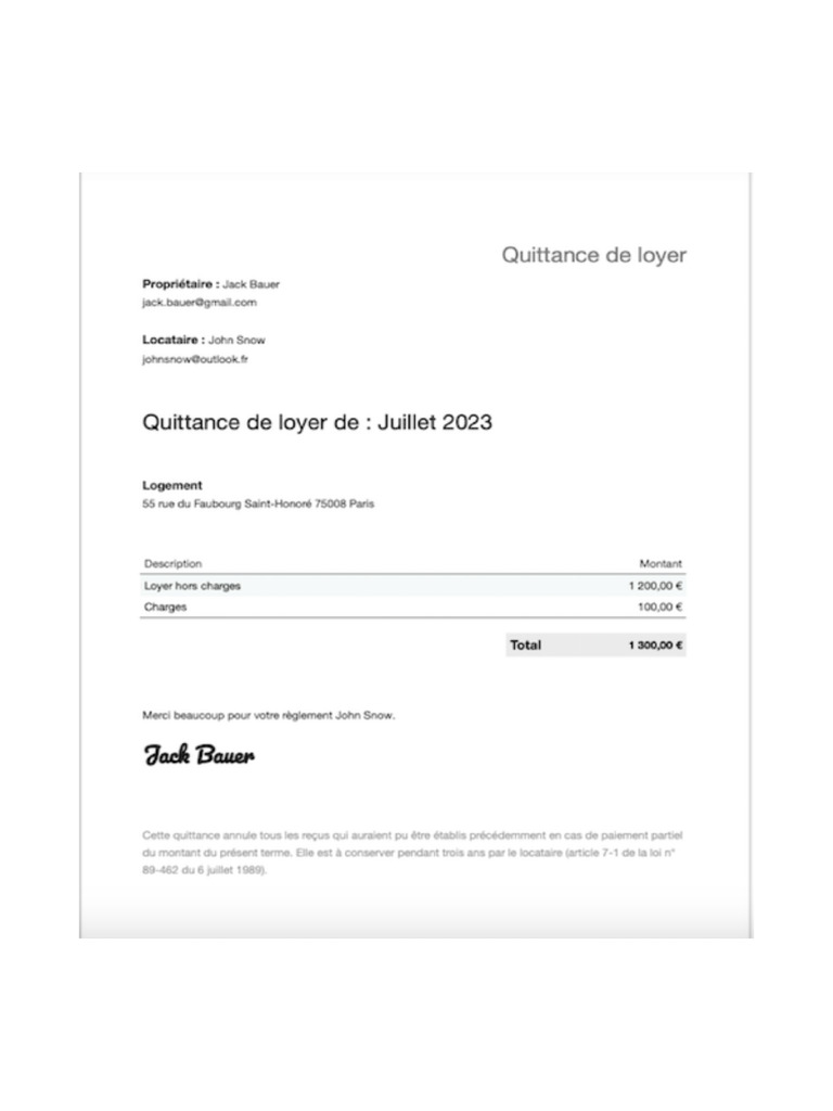 Contrat Quittance 4 | PDF