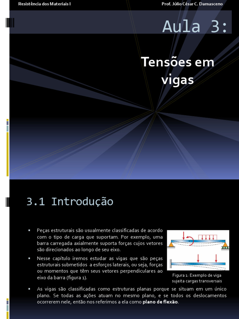 Aula03 VIGAS | PDF | Flexão (Física) | Estresse (Mecânica)