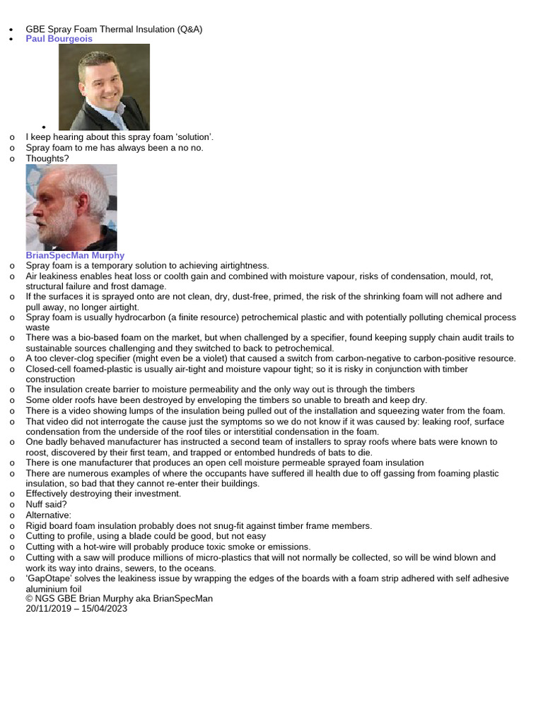 GBE Spray Foam Insulation | PDF