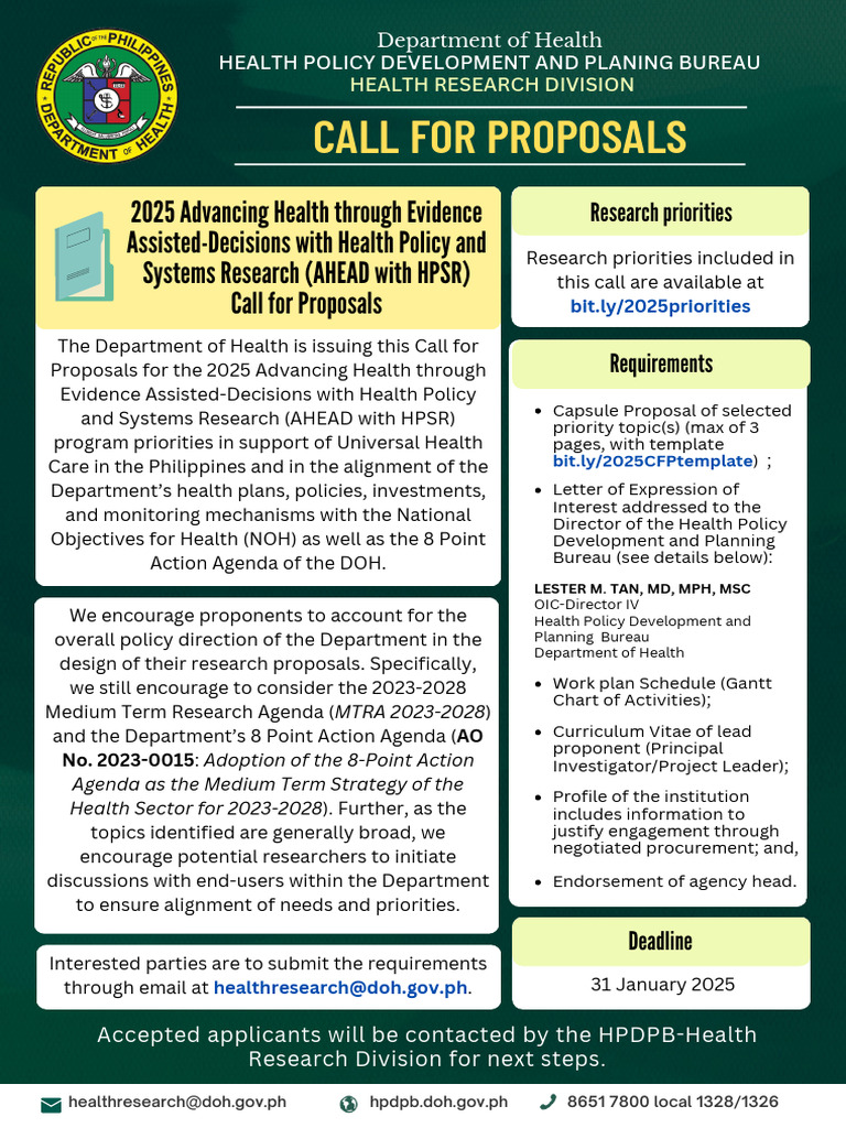 Call For Proposal | PDF | Health Policy | Business