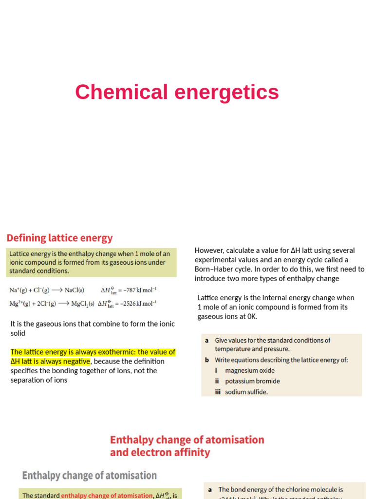 Chemical Energetics | PDF