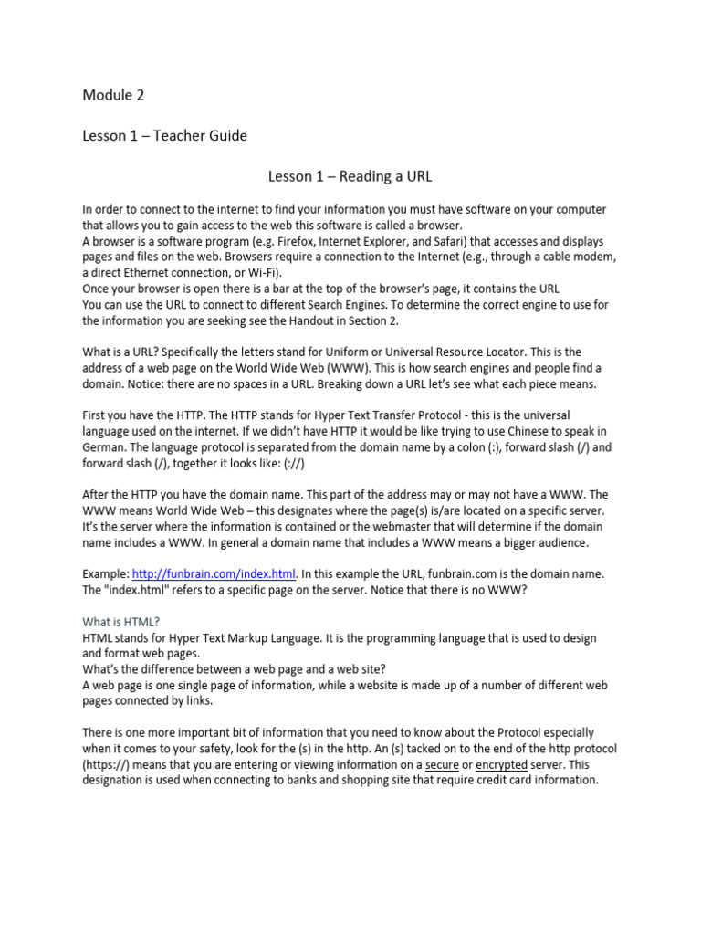 Module 2 Lesson 1 | PDF