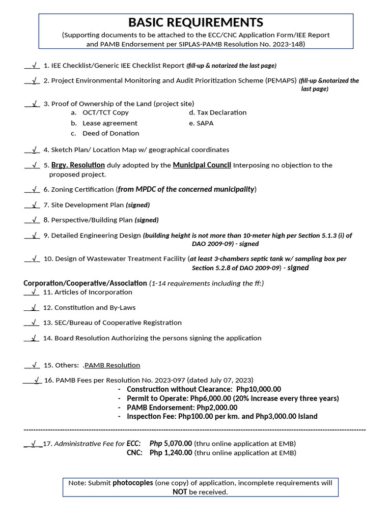 Ecc Basic Requirements Revised | PDF