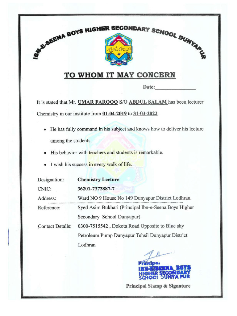 My Teaching Experience Letter_compressed | PDF