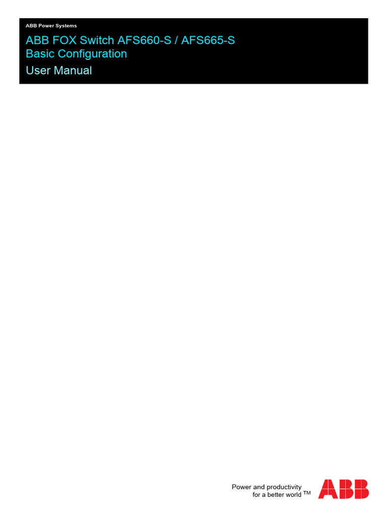 ABB AFS660-S To AFS665-S Basic Configuration Manual | PDF