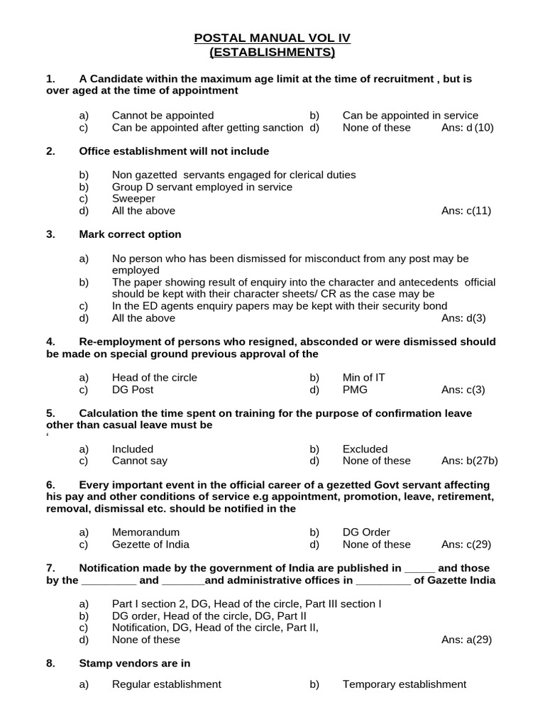 Postal Manual Vol IV | PDF