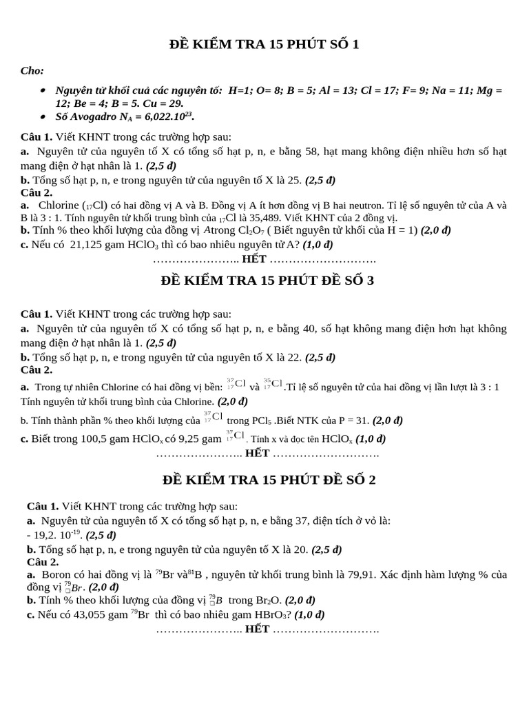 Bộ đề 15p | PDF