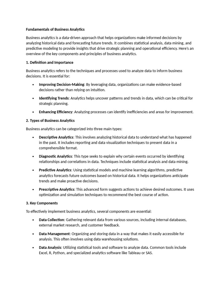 Business Analytics Fundamentals Explained | PDF | Analytics | Career ...