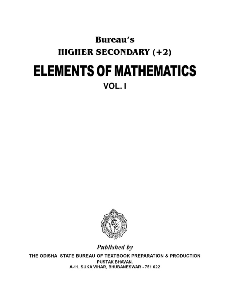 +2 Elements of Mathmatics Part-I Pages 1-50 - Flip PDF Download - Fliphtml5 | PDF