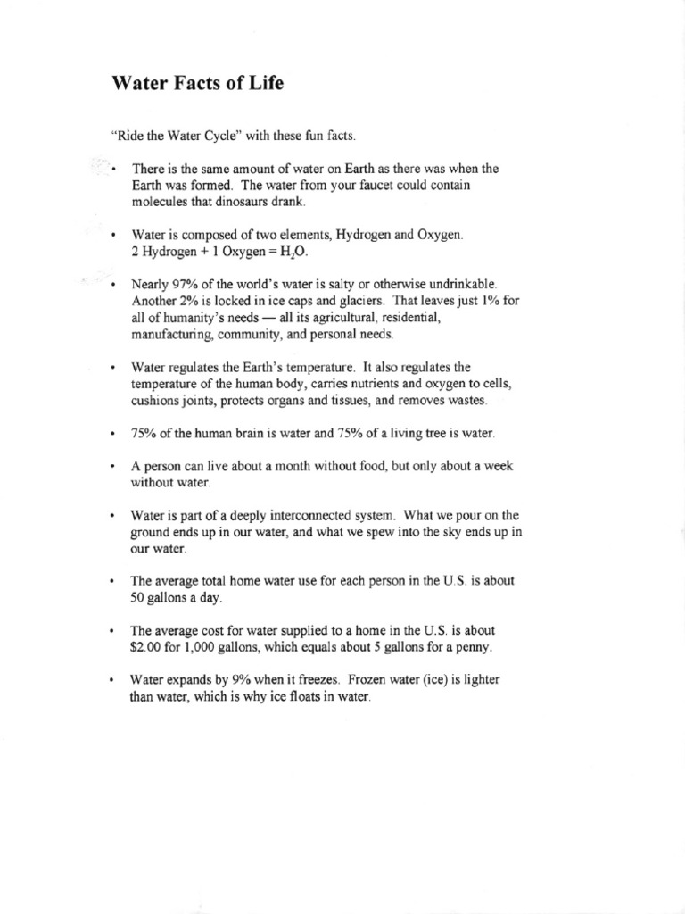 Fun Facts About Water PDF | PDF