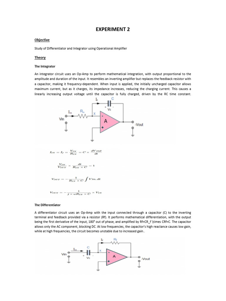 Theory Differentiator Integrator | PDF