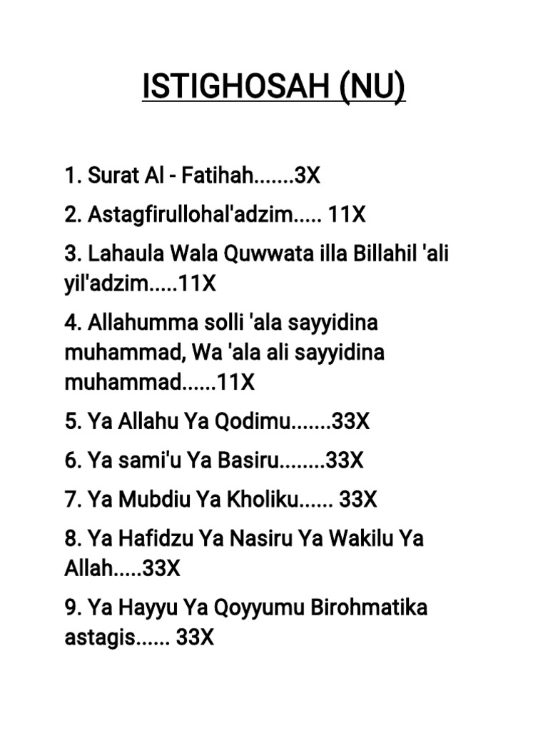 Istighosah (Nu) | PDF