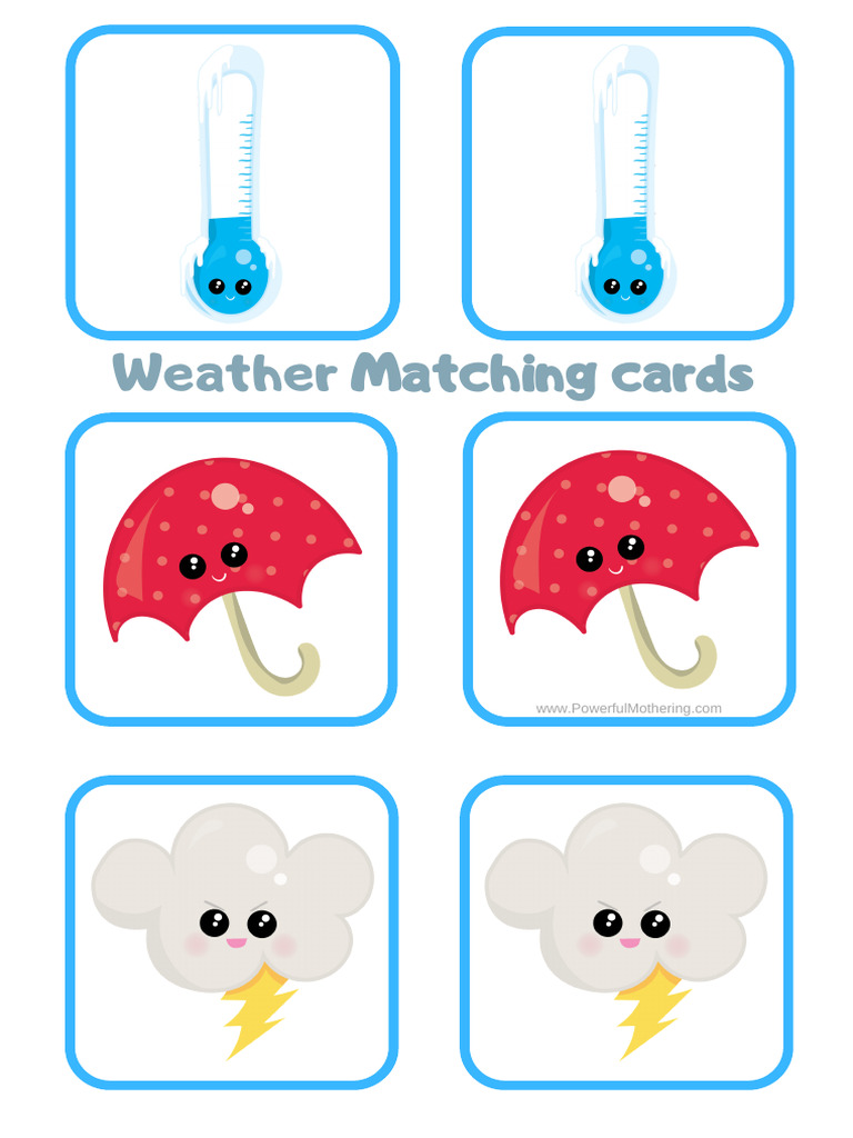 Weather Matching Cards | PDF