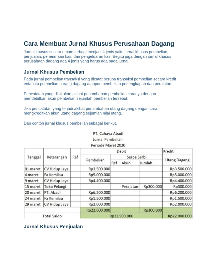 Jurnal Khusus Perusahaan Dagang OKE | PDF