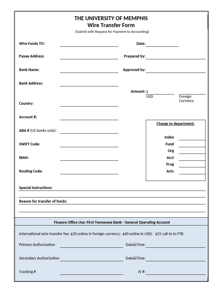 Wire Transfer Form 03 | PDF