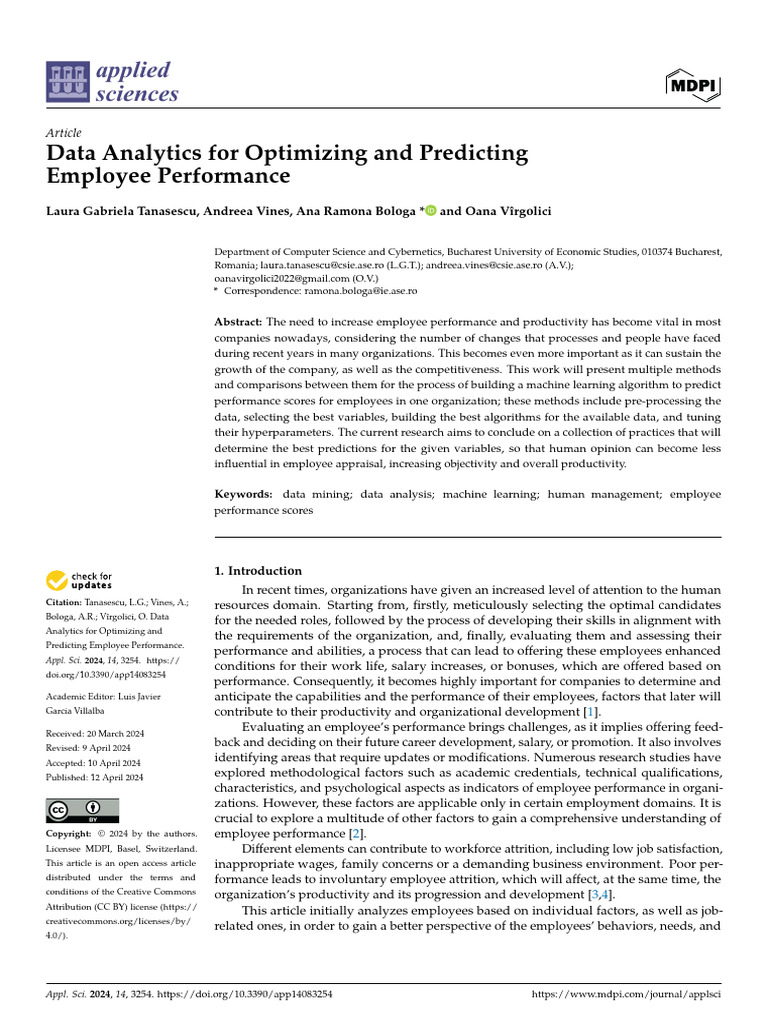 Data Analytics For Optimizing and Predicting | PDF