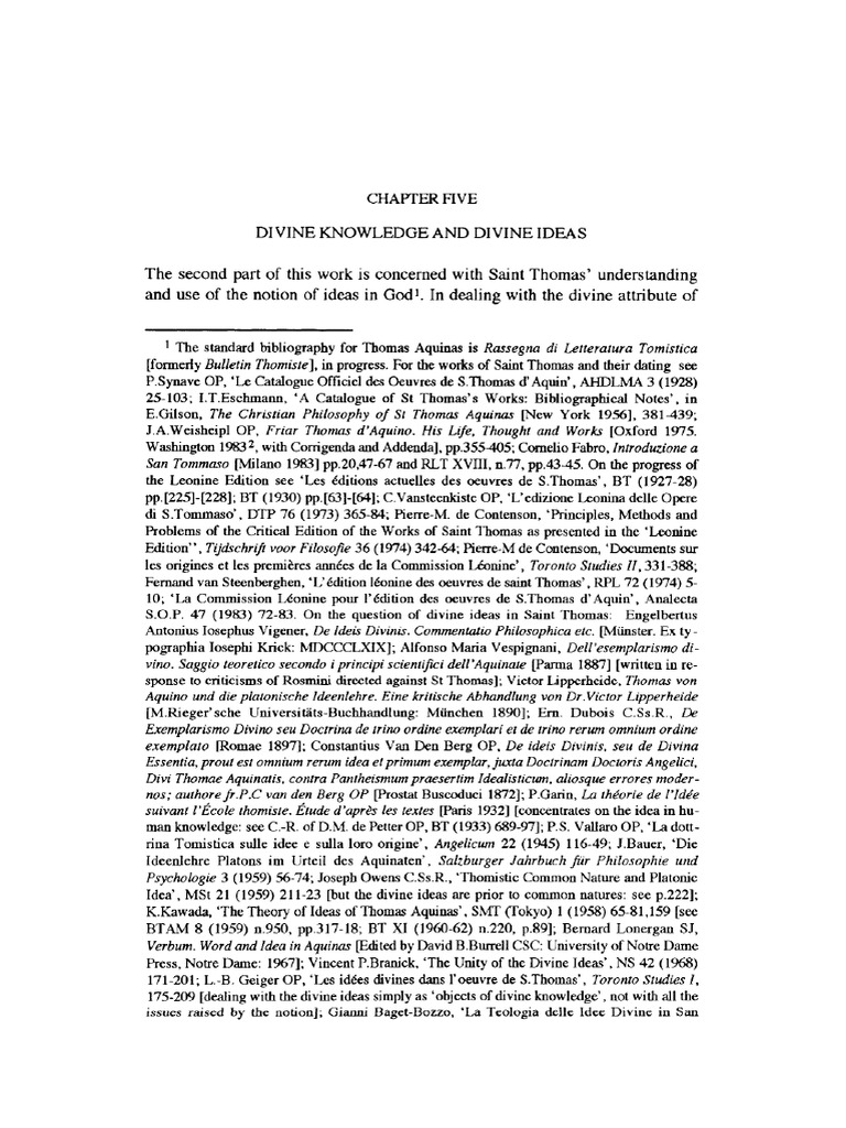 Chapter Five - Divine Knowledge and Divine Ideas - OCR | PDF
