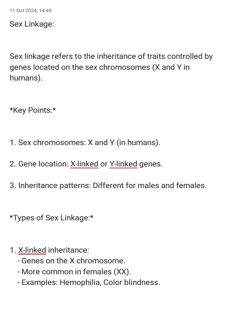 Sex Linkage Analysis Pdf