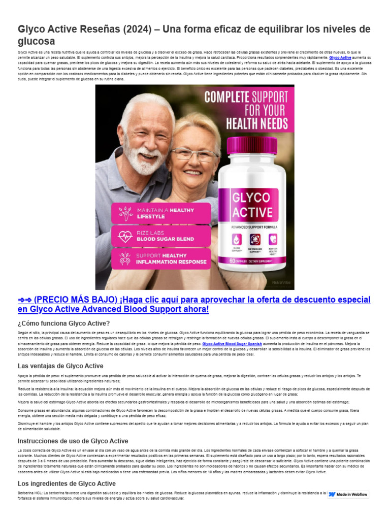 Glyco Active Reseñas (2024) - Una Forma Eficaz de Equilibrar Los ...