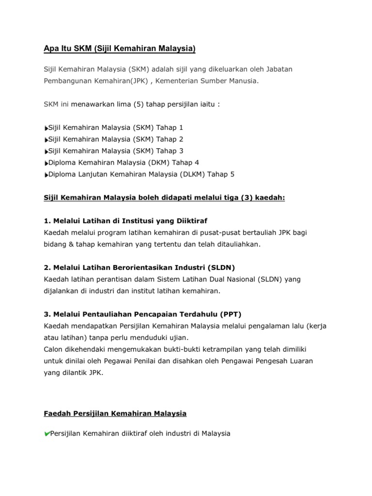 apa itu sijil kemahiran malaysia - Jennifer Butler