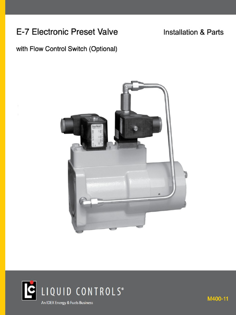 E-7 Electronic Preset Valve | PDF