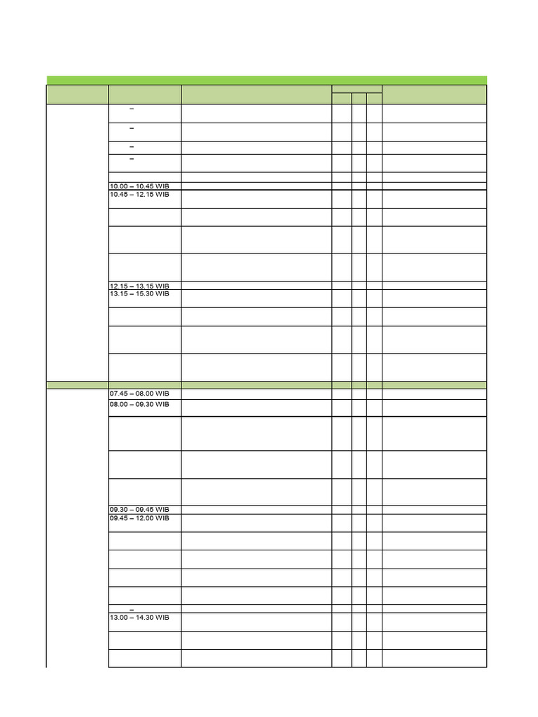 Jadwal Usg Dasar 22 Materi | PDF
