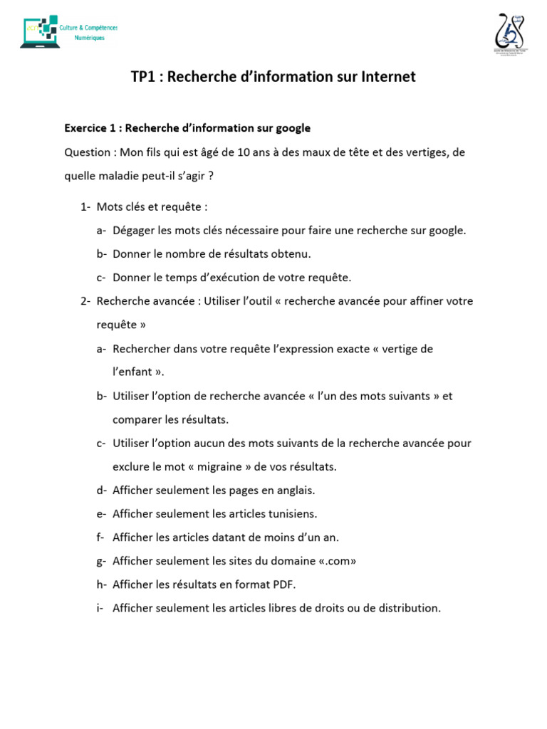 TP1 Recherche | PDF