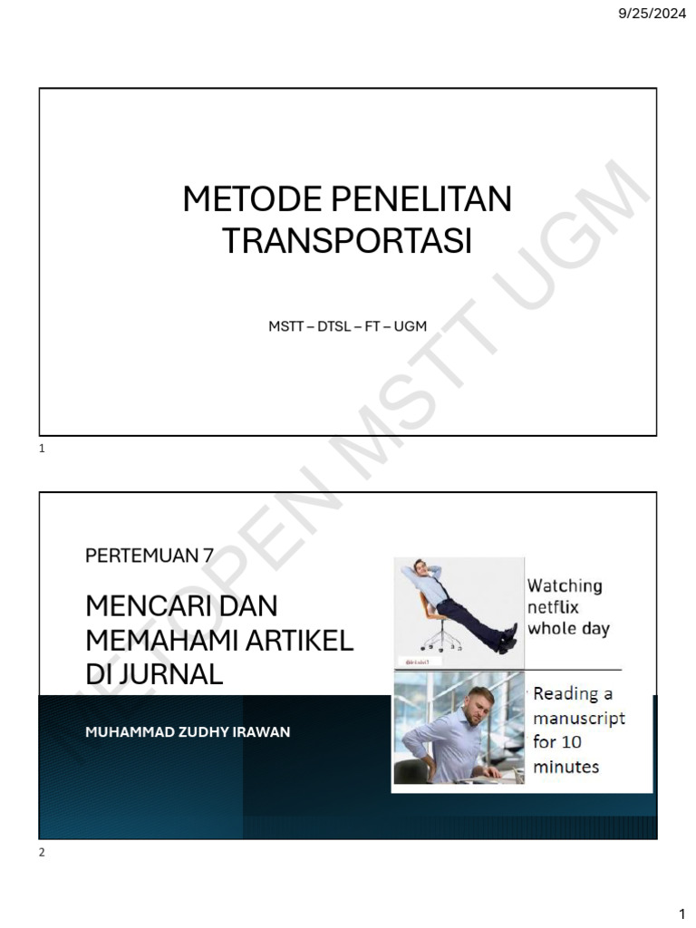 Pertemuan 7. Metopen MSTT Mencari Dan Membaca Naskah Publikasi v.00 | PDF