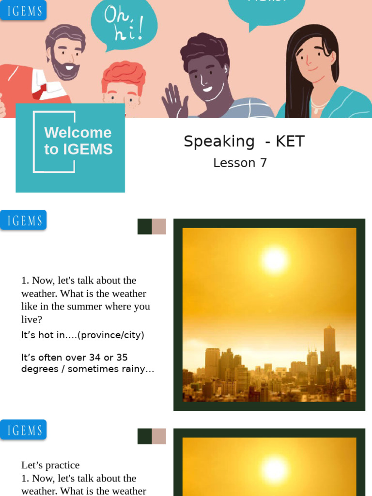 lesson 7 Speaking Ket (1) | PDF