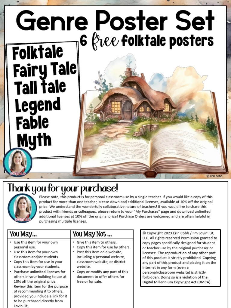 6 Folktale Posters: © Erin Cobb | PDF | Intellectual Property Law ...