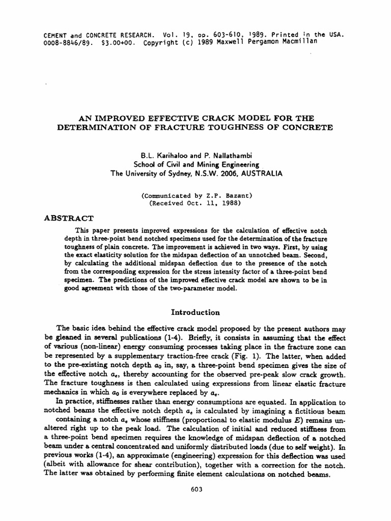 An Improved Effective Crack Model For The Determination of Fracture ...