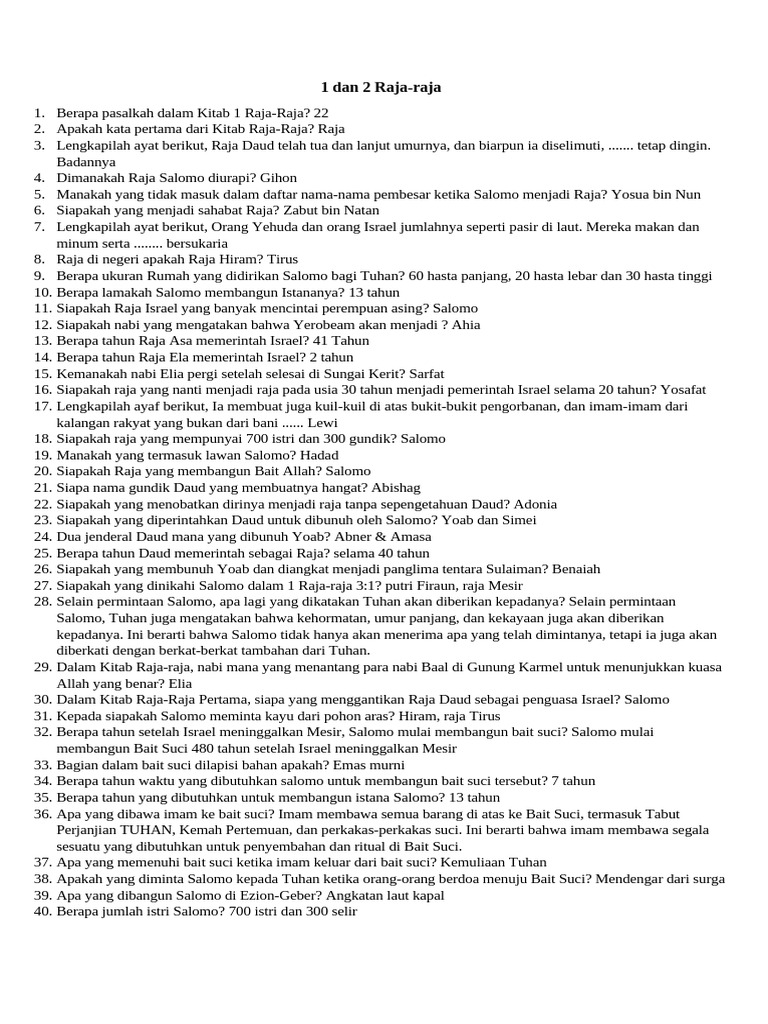 1 Dan 2 Raja | PDF