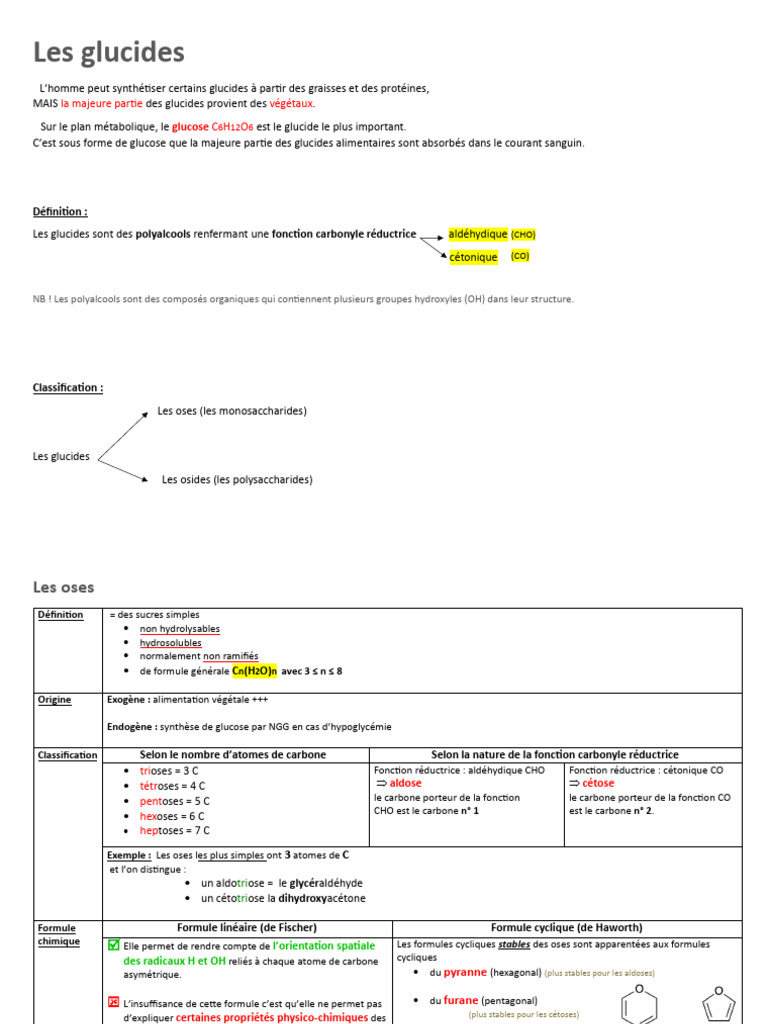1.les Glucides | PDF