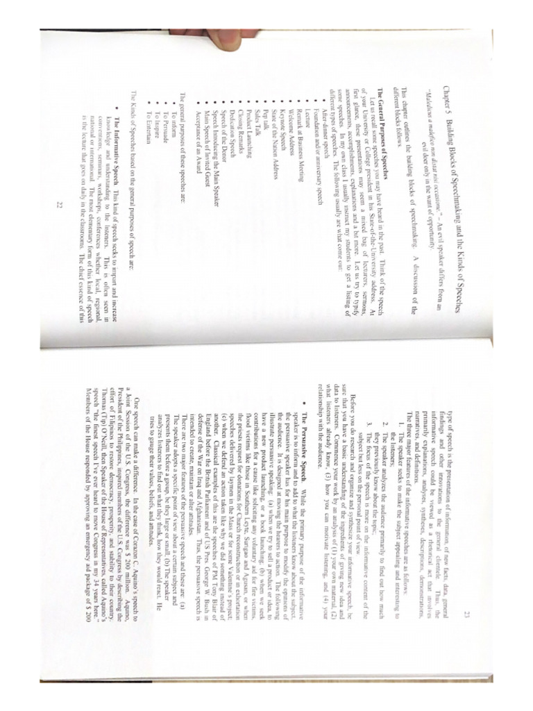 Chapter 5 Building Blocks of Speechmaking and The Kinds of Speeches | PDF