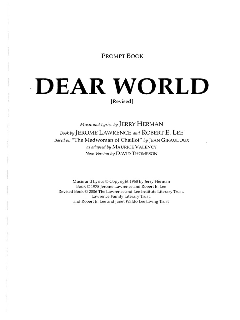 Dear World - Libretto | PDF