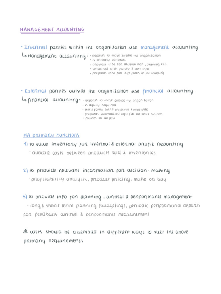 Notes Management Accounting Pdf 