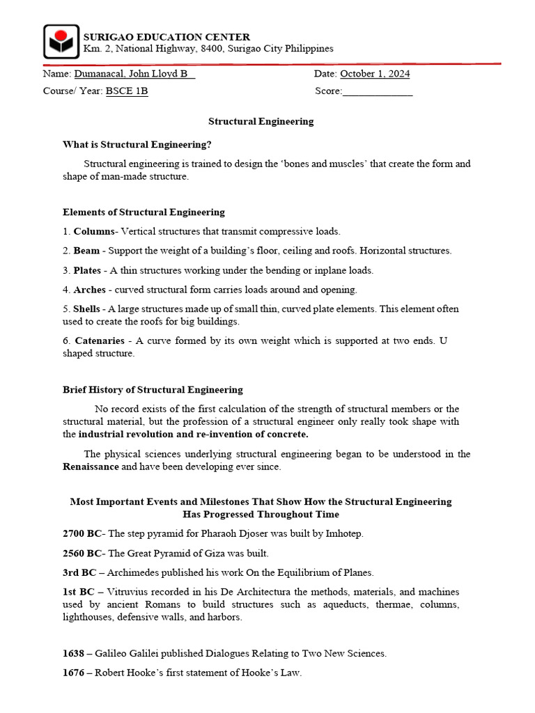 Structural Engineering Report | PDF | Structural Engineering ...